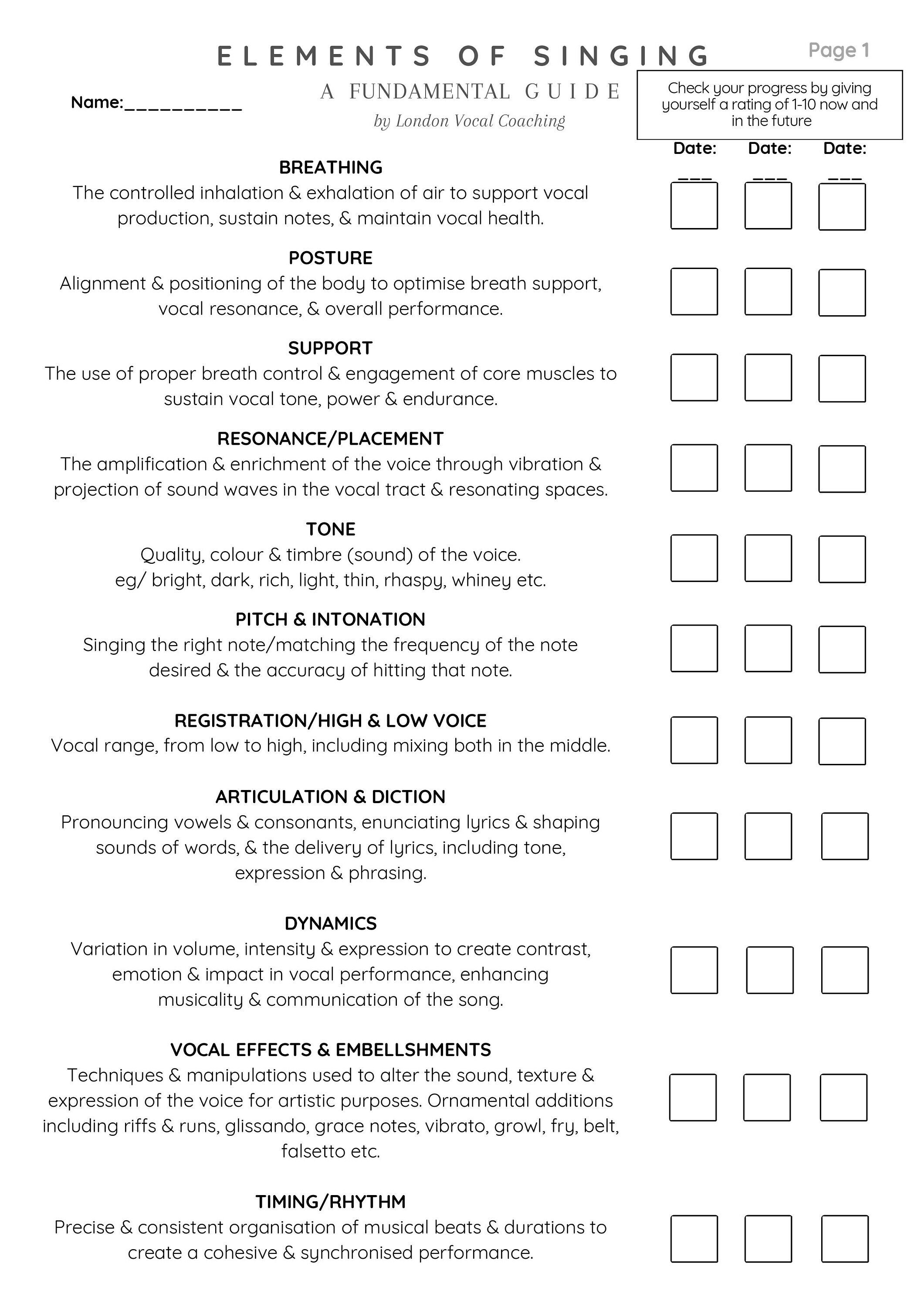 Elements of Singing Guide - Etsy