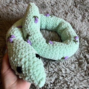Large Crocheted Snake Plush- Floral Pattern - Etsy