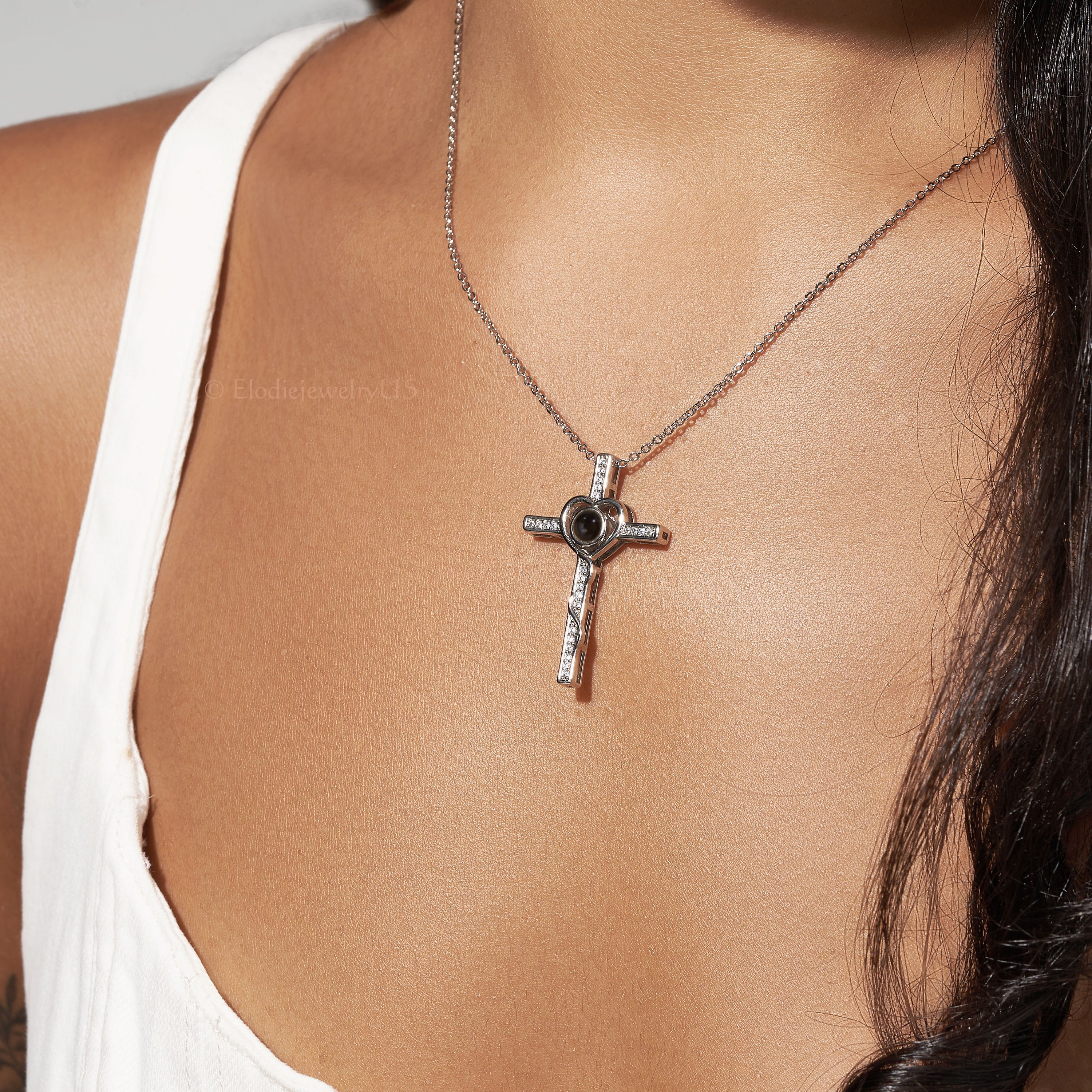 Cross Projection Necklace, Custom Cross Projection Necklace With Photo ...