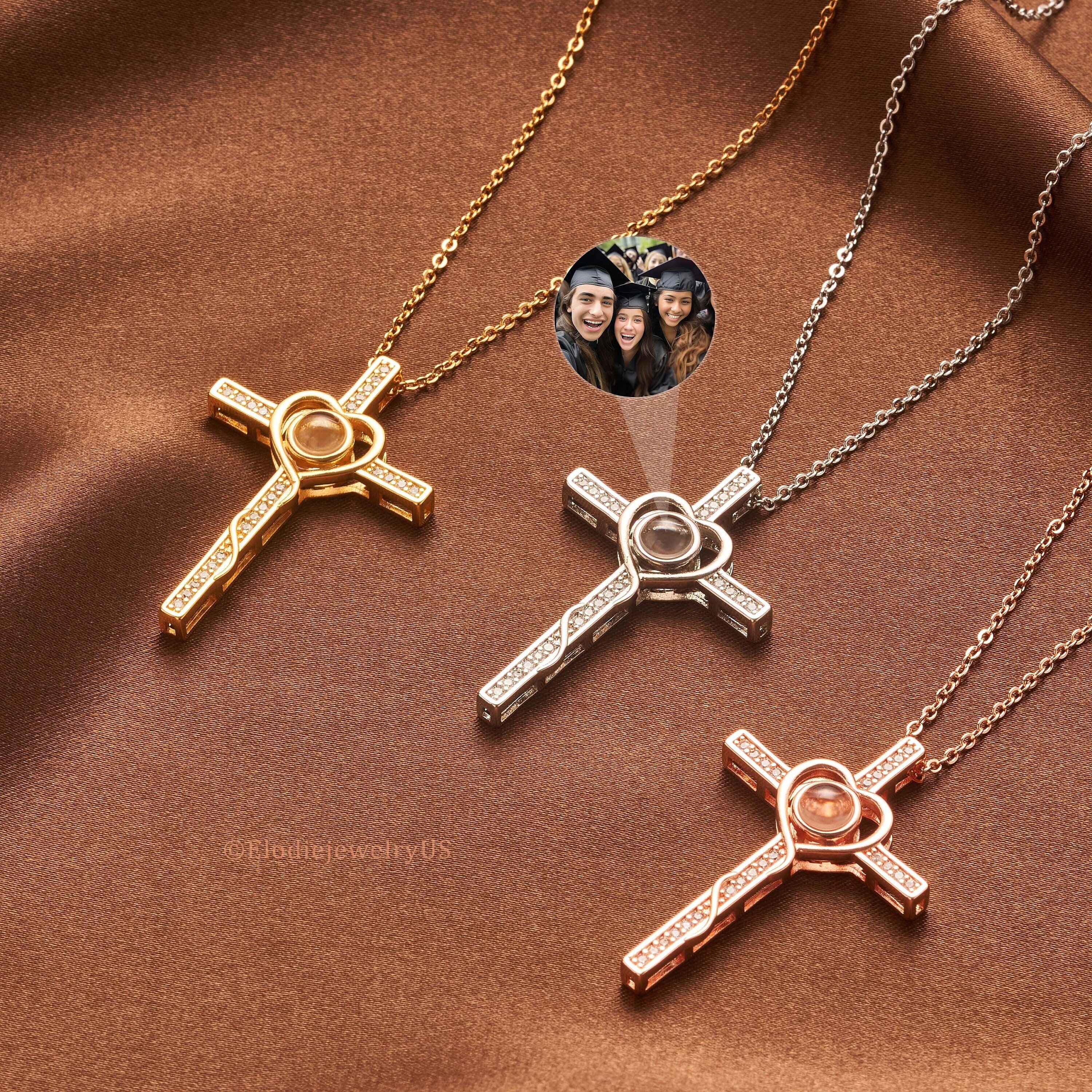 Cross Projection Necklace, Custom Cross Projection Necklace With Photo ...