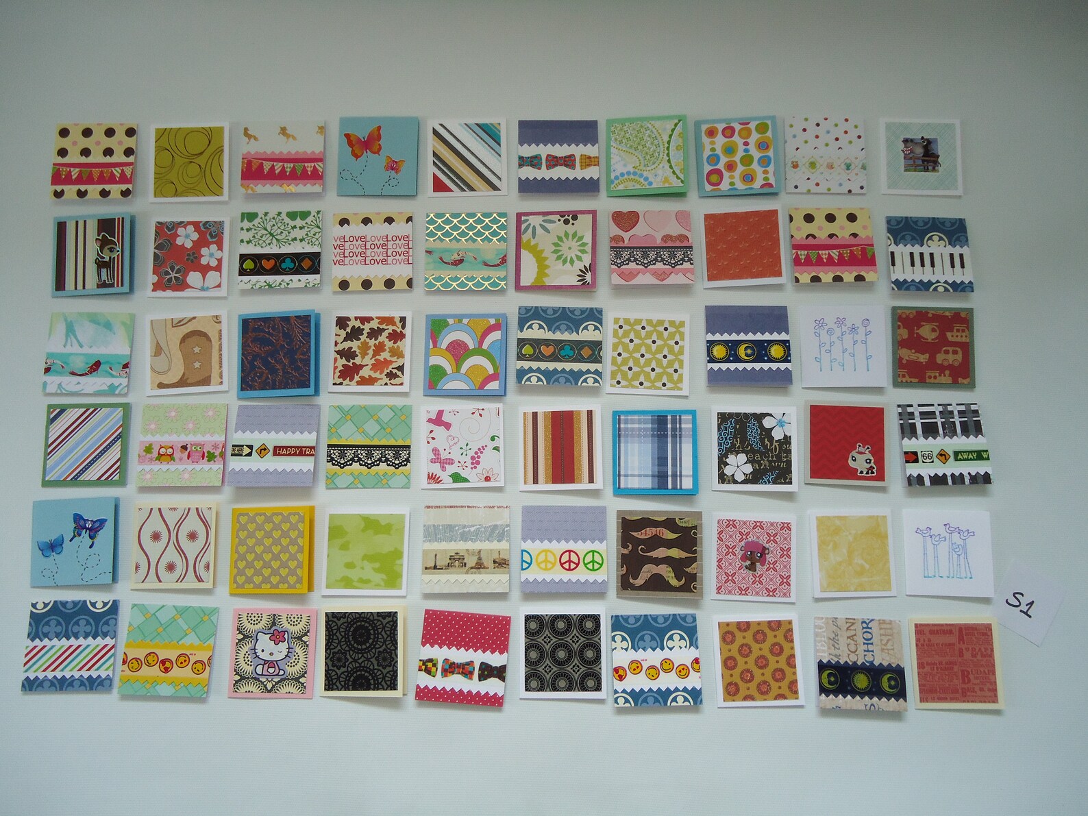60 Little Mini Notecards, Mini Shop Notecards, Tiny Mixed Lot Notecards ...