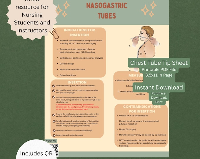 NG Tube Care Printable | Nasogastric Tube Management Guide | Nurse Tip ...