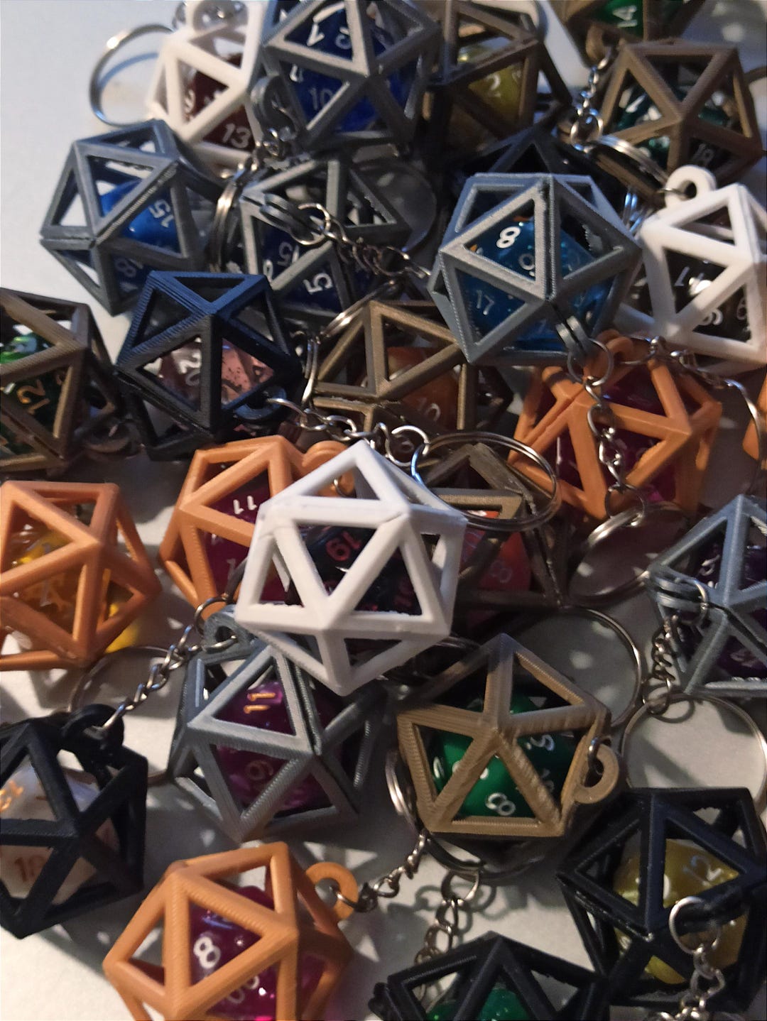 Dice Cage: Dnd 3d Printed Dice Keychain. Comes in 5 Colours - Etsy