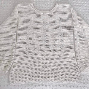 The Skeleton Sweater Crochet Pattern| Filet Crochet| Digital Pdf Only ...