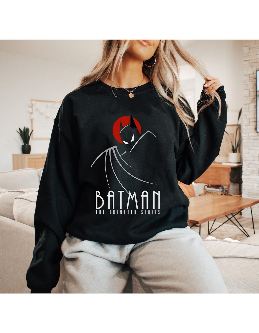 Batman Vintage Animated Series Graphic Sweatshirt, Retro the Batman ...