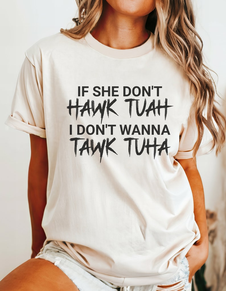 Funny Slang Trendy Heavyweight T-shirt, Meme Hawk Tuah Girl Oversized ...