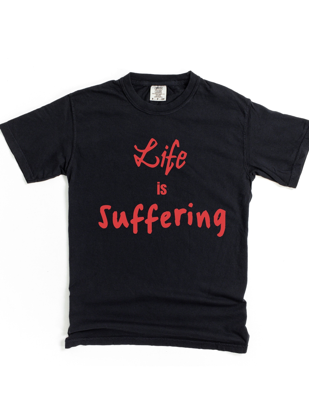 Graphic Hard Work Life Oversized T-shirt, Suffering Human Font Loose ...