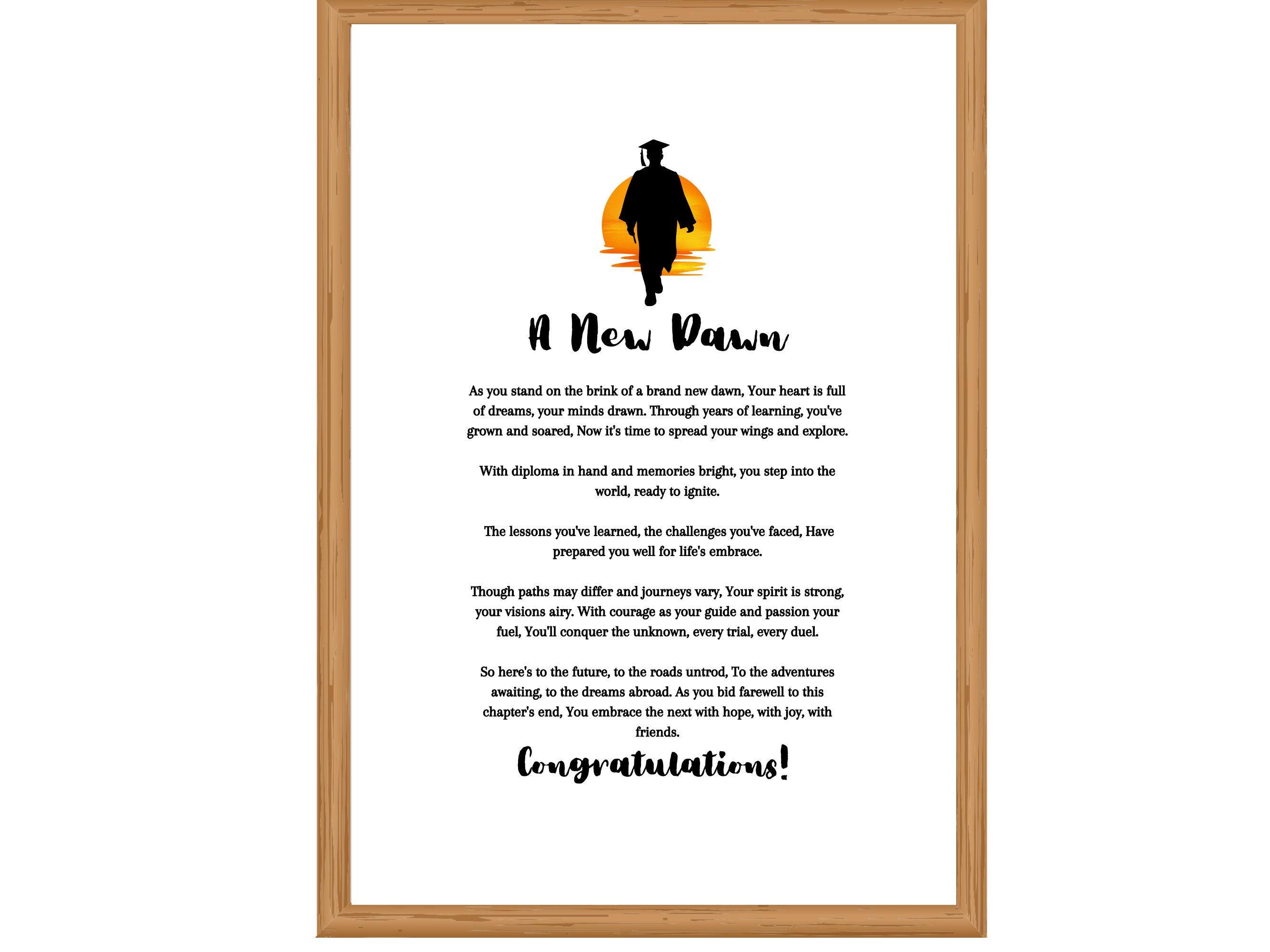 Graduation Poem Print, Grad Quote Print, Grad Gifts, Graduation Gift ...