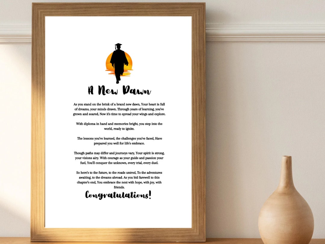Graduation Poem Print, Grad Quote Print, Grad Gifts, Graduation Gift ...
