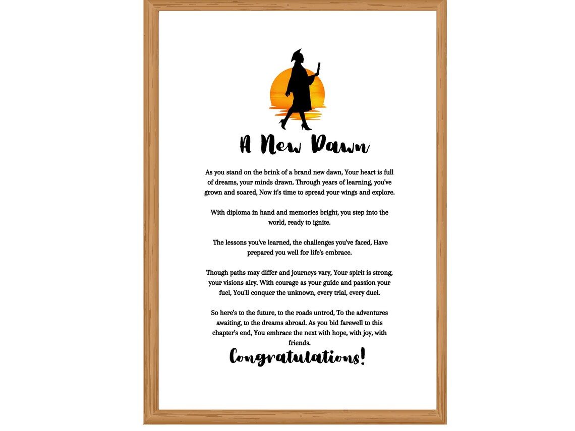 Graduation Poem Print, Grad Quote Print, Grad Gifts, Graduation Gift ...