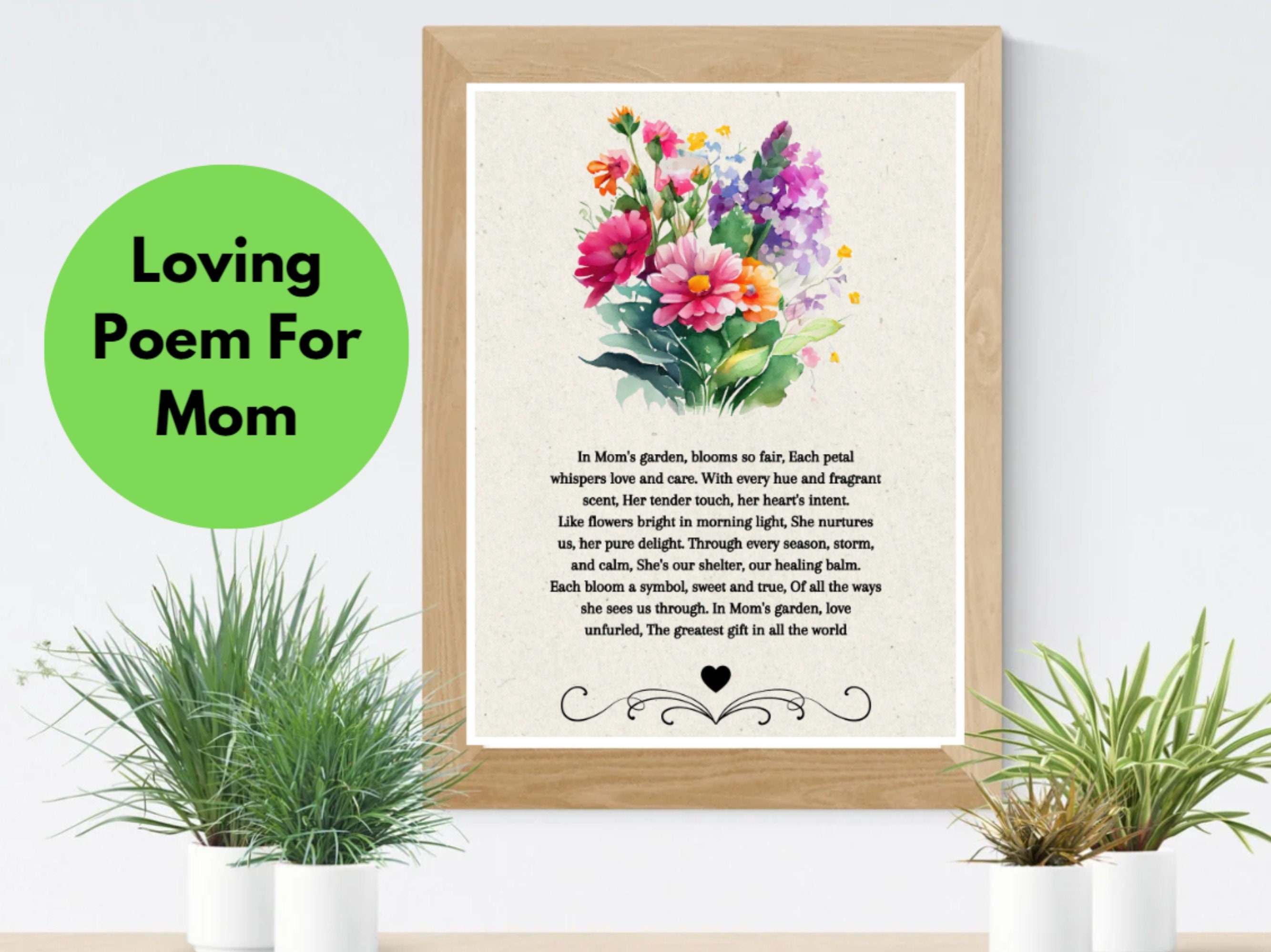 Print for Mom, Flower Wall Art, Mom Gift From Daughter, Mother Son ...