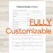 Patient Intake Form Template, Customizable, Available in PDF Format ...