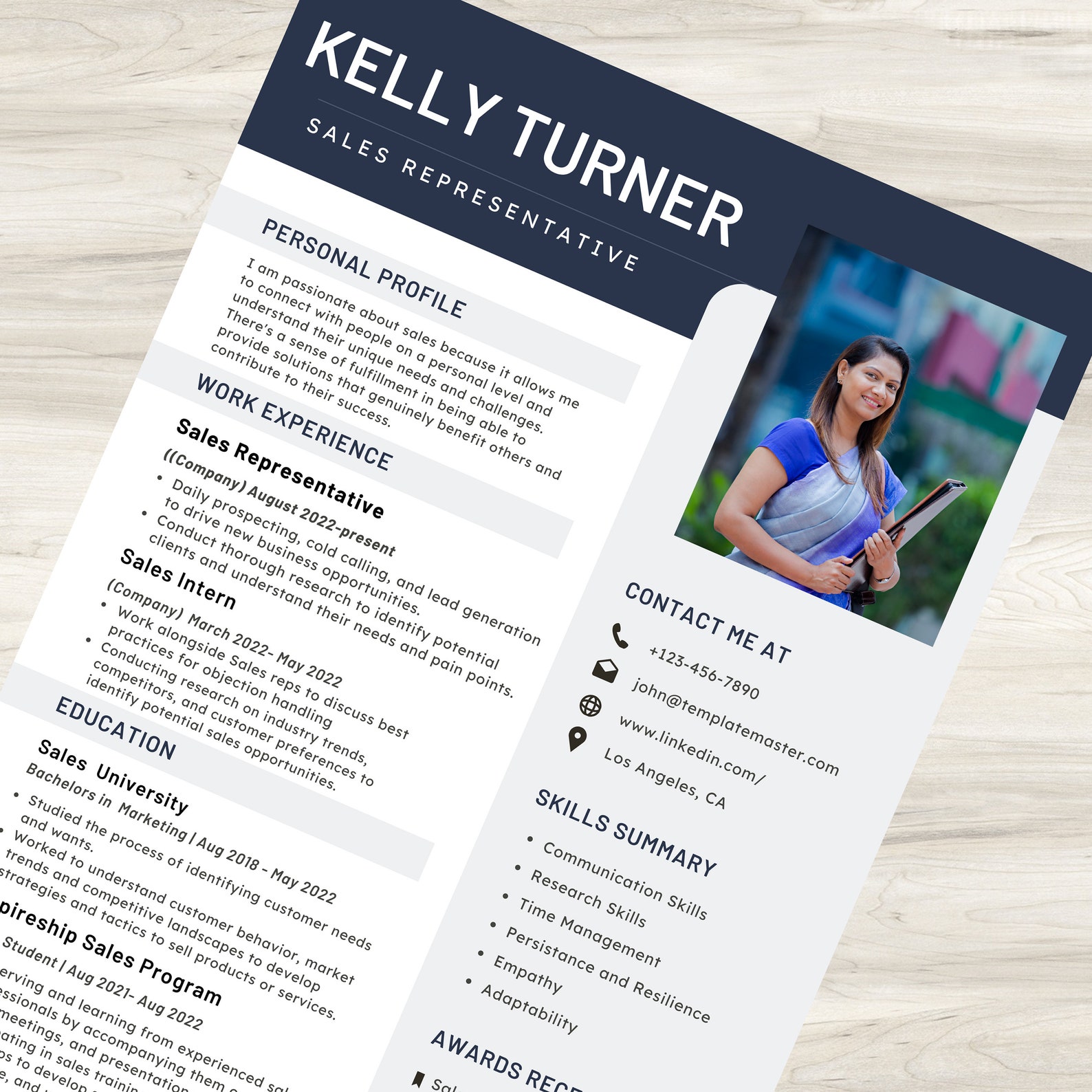 Resume Template, Sales Resume, SDR Resume, Resume Template Wording ...