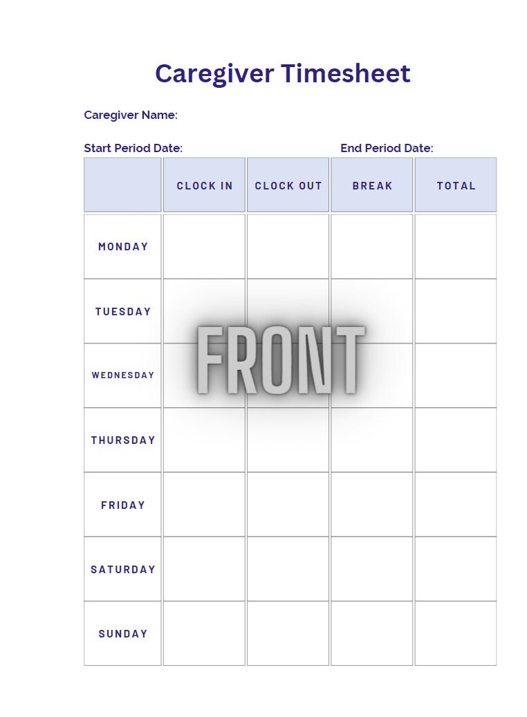 Non-medical, Plan of Care PDF, Caregiver Timesheet PDF, Homecare ...