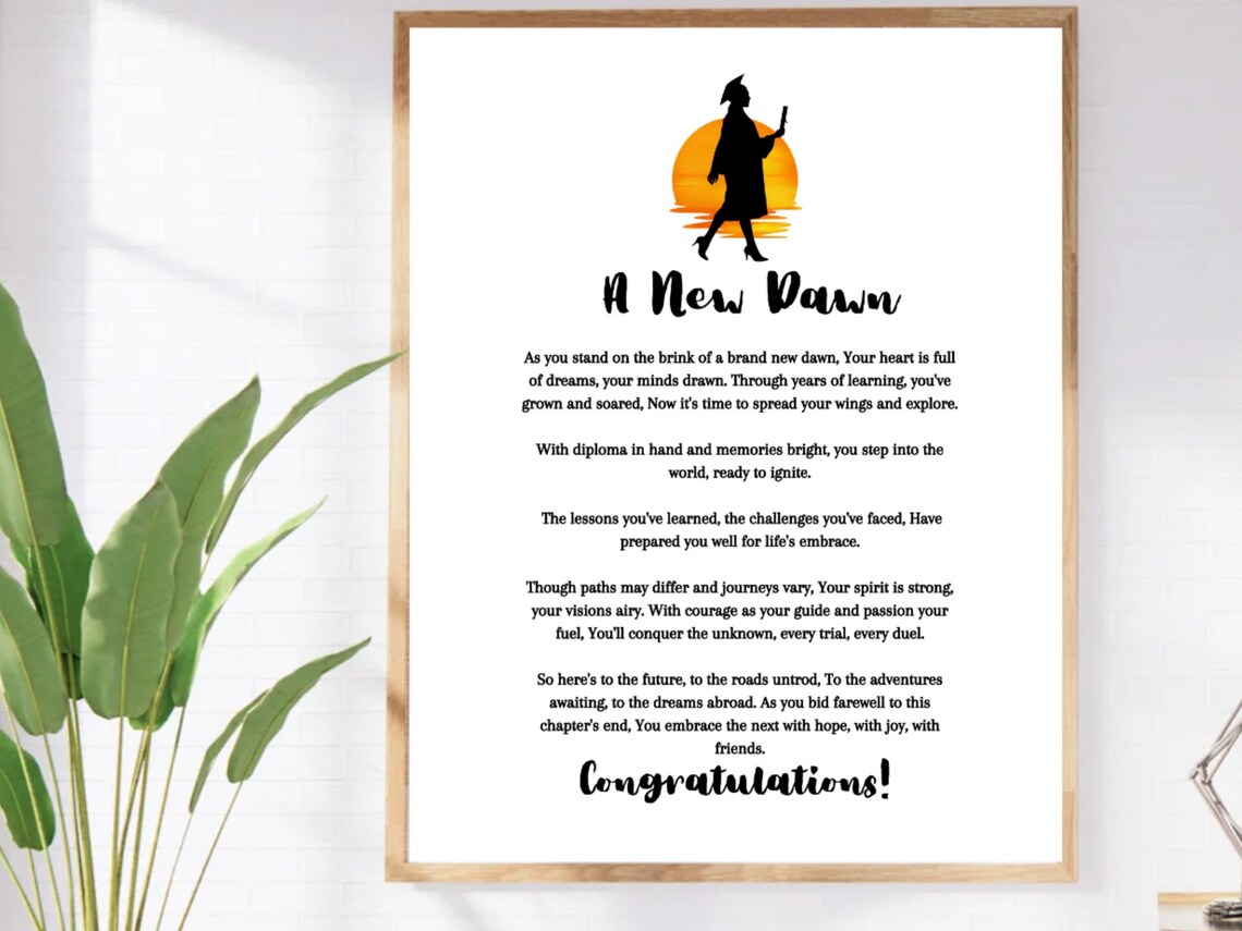 Graduation Poem Print, Grad Quote Print, Grad Gifts, Graduation Gift ...