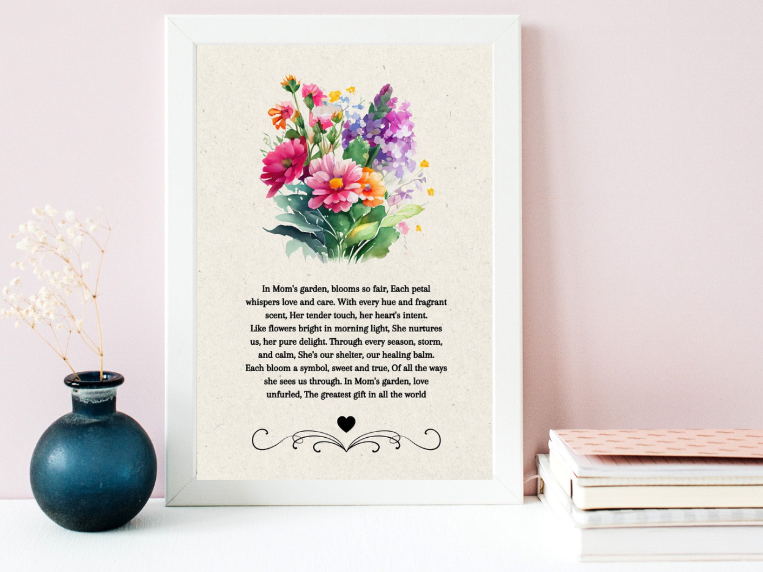 Print for Mom, Flower Wall Art, Mom Gift From Daughter, Mother Son ...