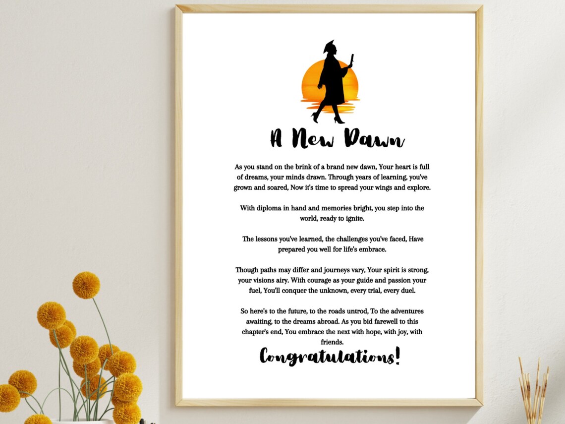Graduation Poem Print, Grad Quote Print, Grad Gifts, Graduation Gift ...