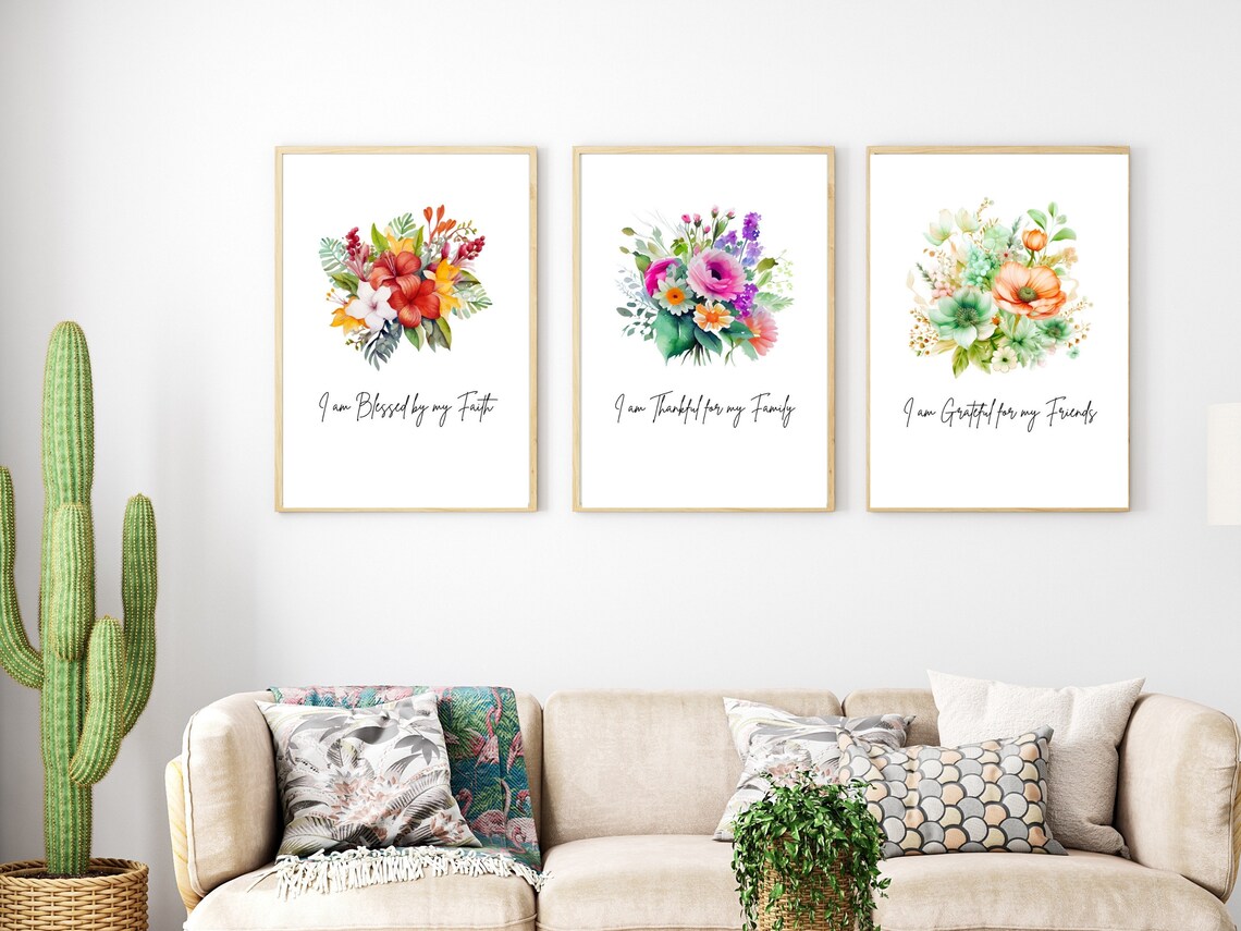 Digital Wall Art, Flowerful, Affirmational Giftful, Template, Artful ...