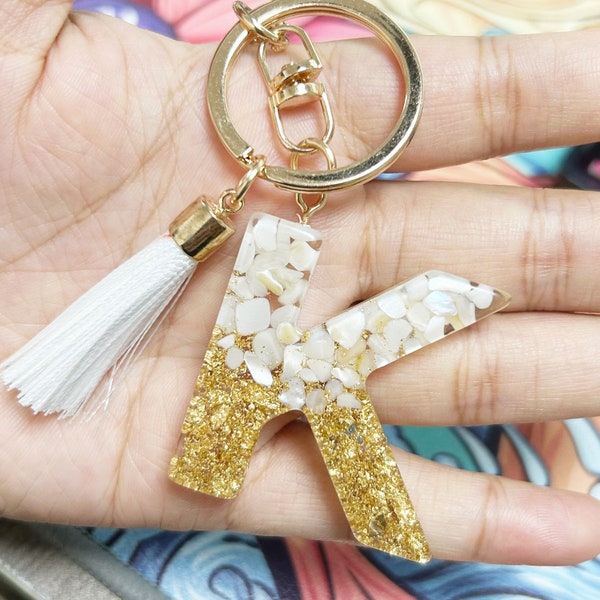 Resin Initial Keychain - Etsy