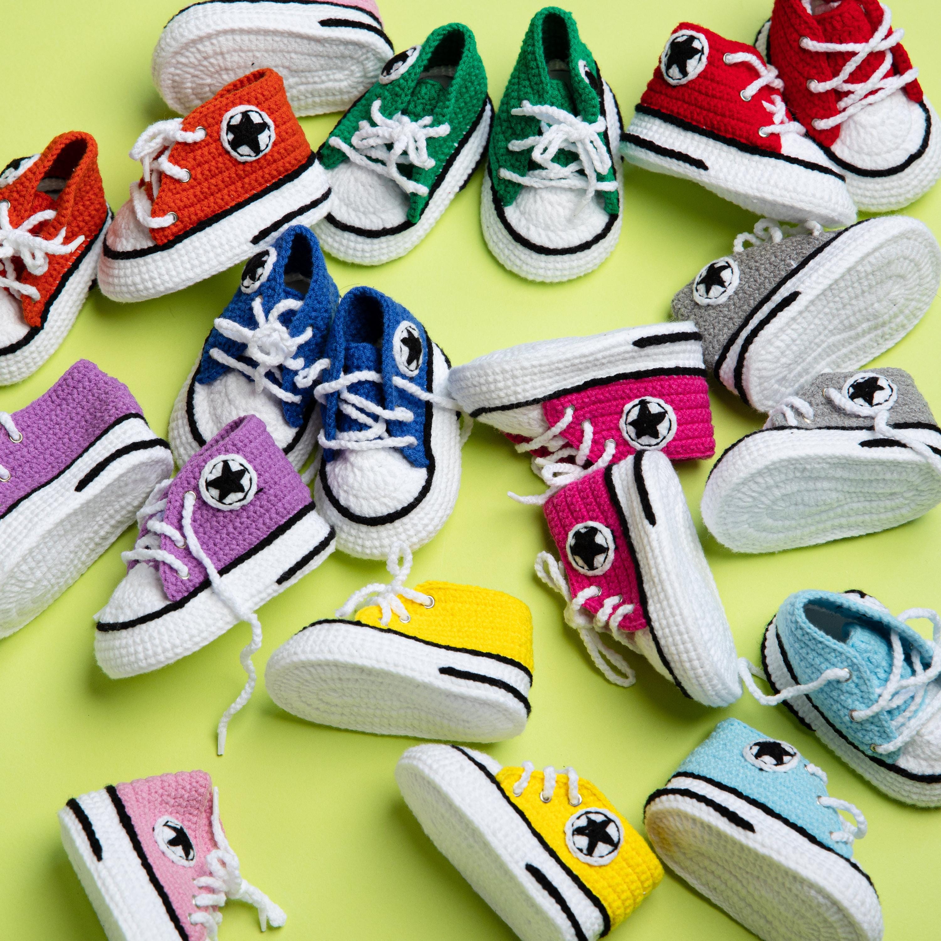 Personalized Baby Booties Converse Crochet Unisex Crochet Baby Booty ...