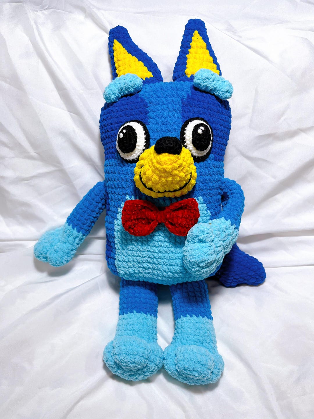 Handmade Crocheted Bluey Blue Dog, Plush Toy, Amigurumi, Plushie ...