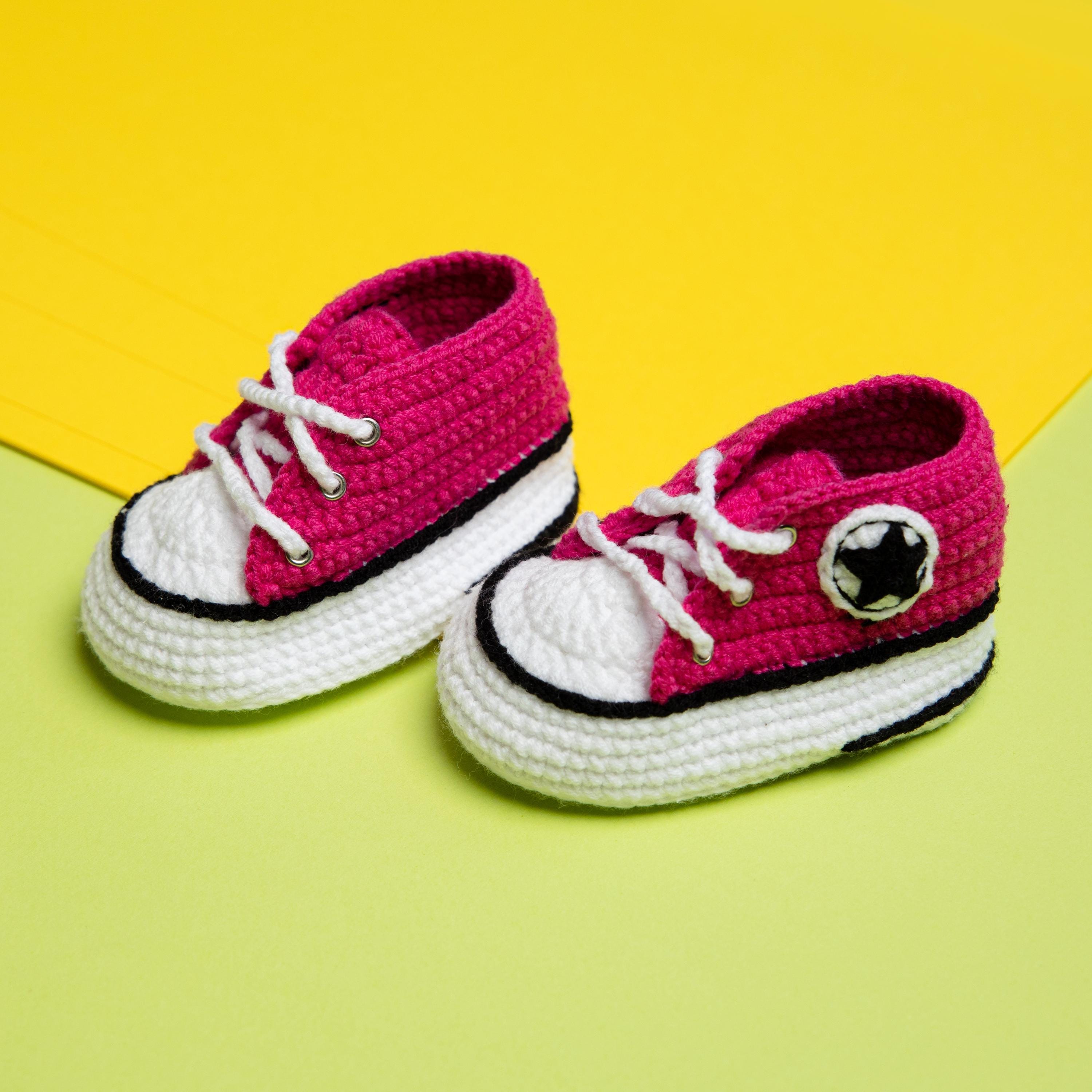 Personalized Baby Booties Converse Crochet Unisex Crochet Baby Booty ...