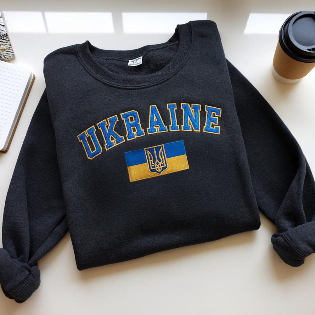 Ukraine Embroidered Sweatshirt, I Stand With Ukraine, Anti Trump ...