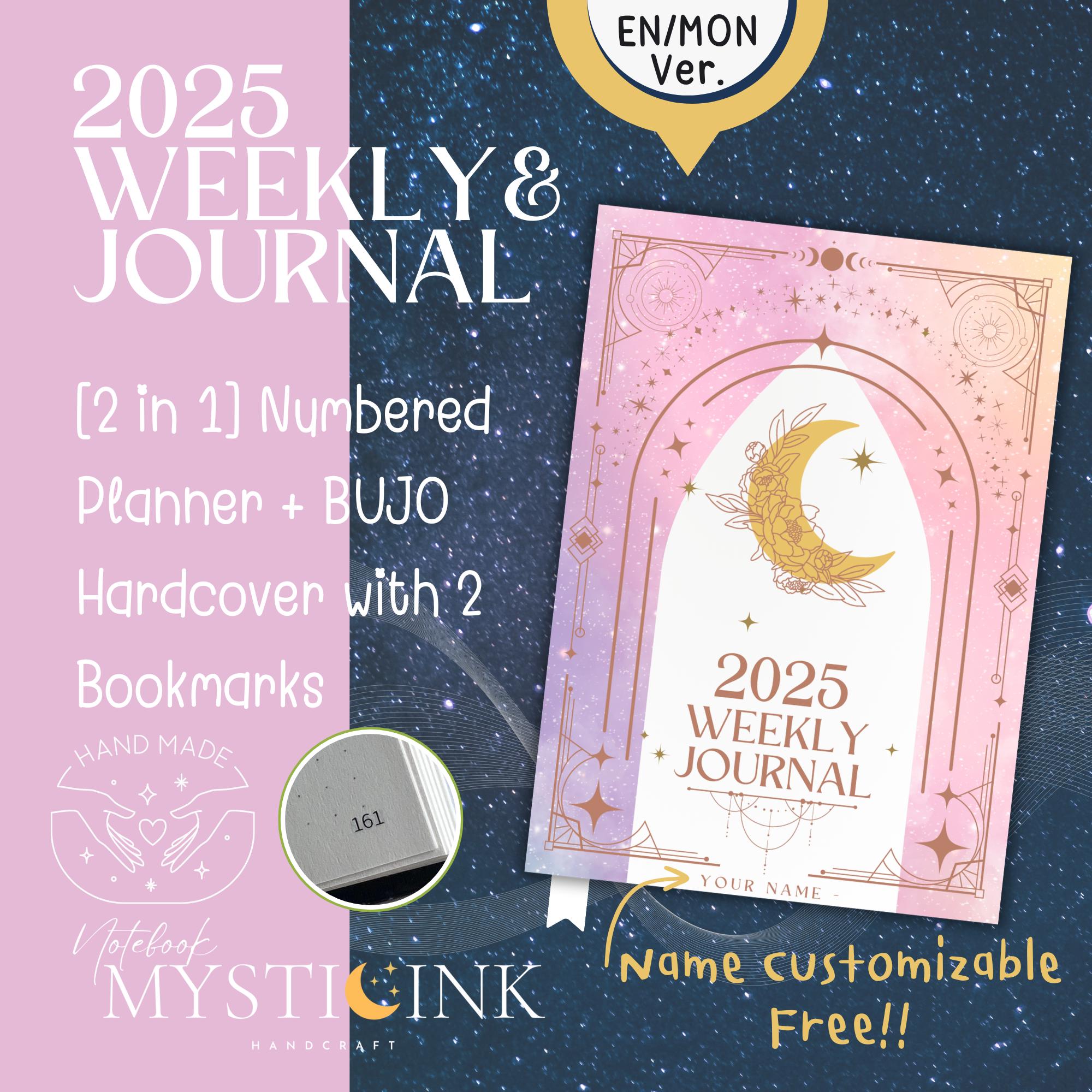 2025 Weekly Planner&bujo Numbered Hardcover 320pages Name Customizable ...