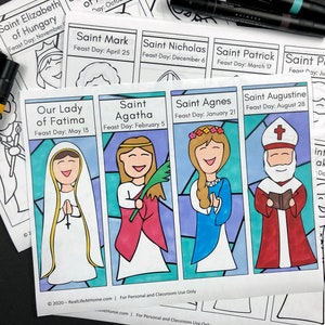 Color Your Own Saints Bookmark Set - 48 Bookmarks With 24 Different ...