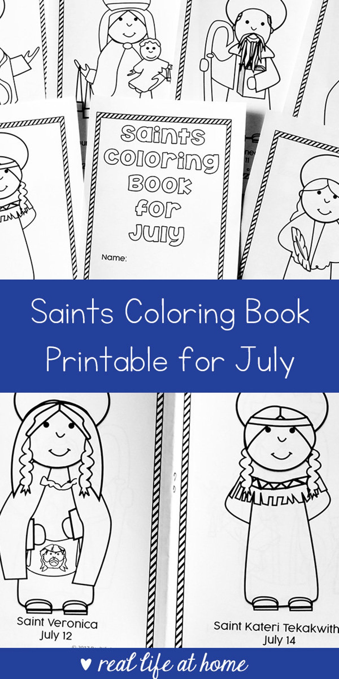Catholic Saints Coloring Book for July - Etsy
