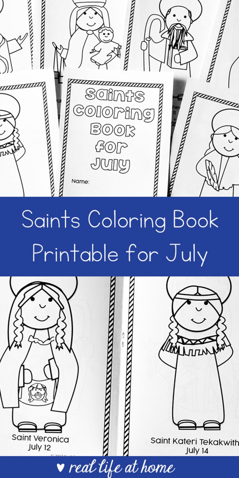 Catholic Saints Coloring Book for July - Etsy
