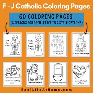 Catholic ABC Coloring Pages BUNDLE for Kids: Letters A - Z (312 ...