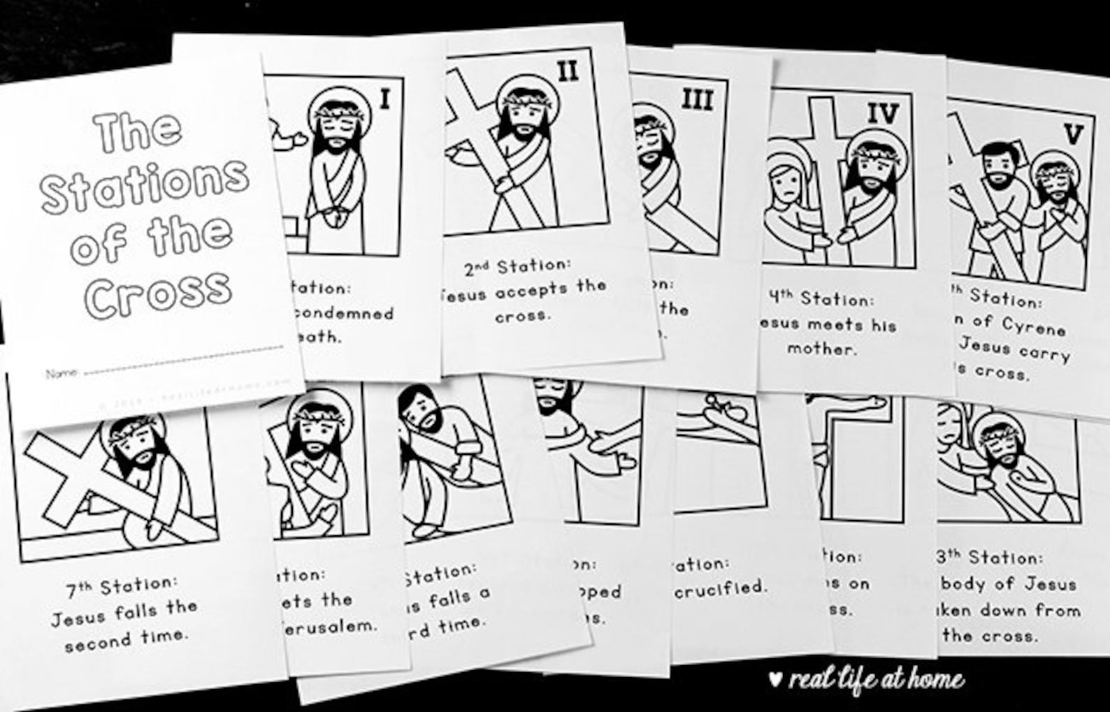 Stations of the Cross for Kids: 5 Booklet Variations (coloring ...