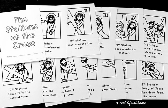 Stations of the Cross for Kids: 5 Booklet Variations coloring ...