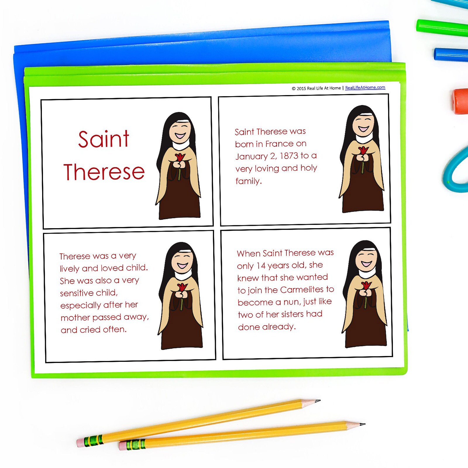 Saint Therese of Lisieux Worksheets and Activities Printable Packet for ...