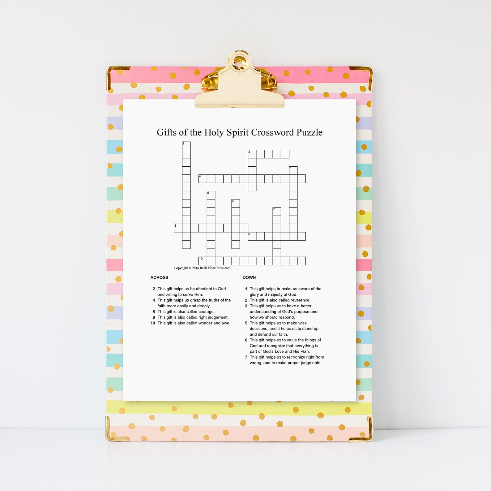 Gifts of the Holy Spirit Word Search and Crossword Puzzle Printable Set ...