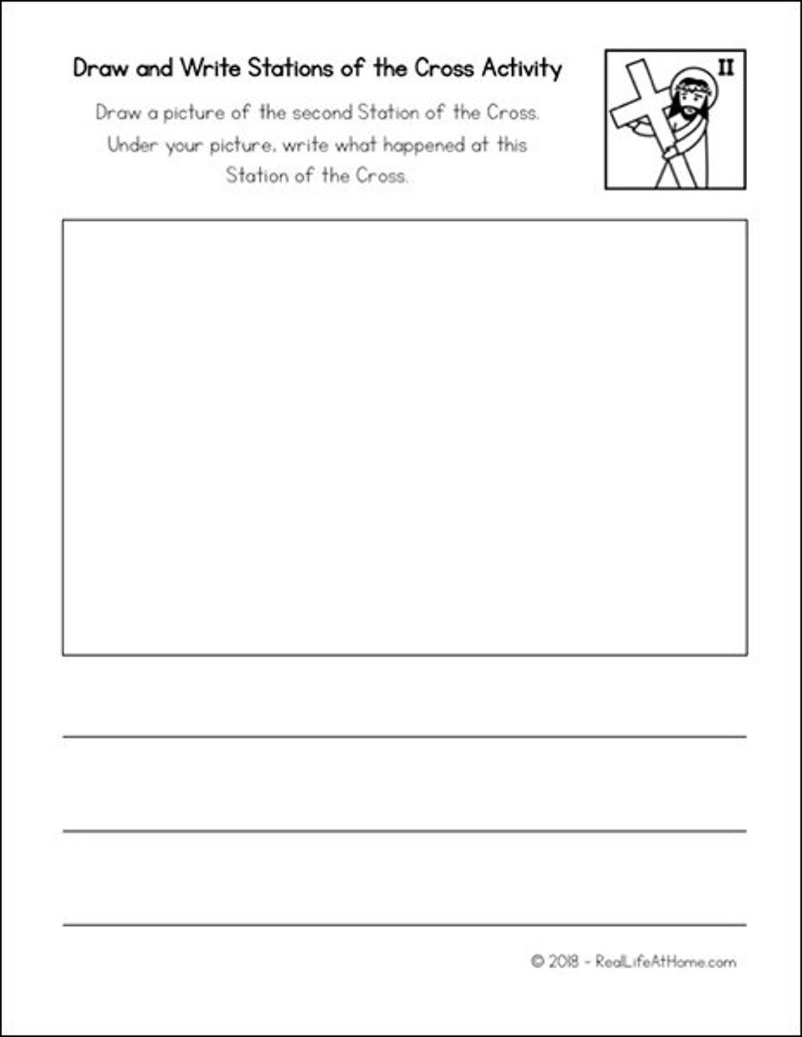 Draw and Write Stations of the Cross Activity Packet (instant Download ...