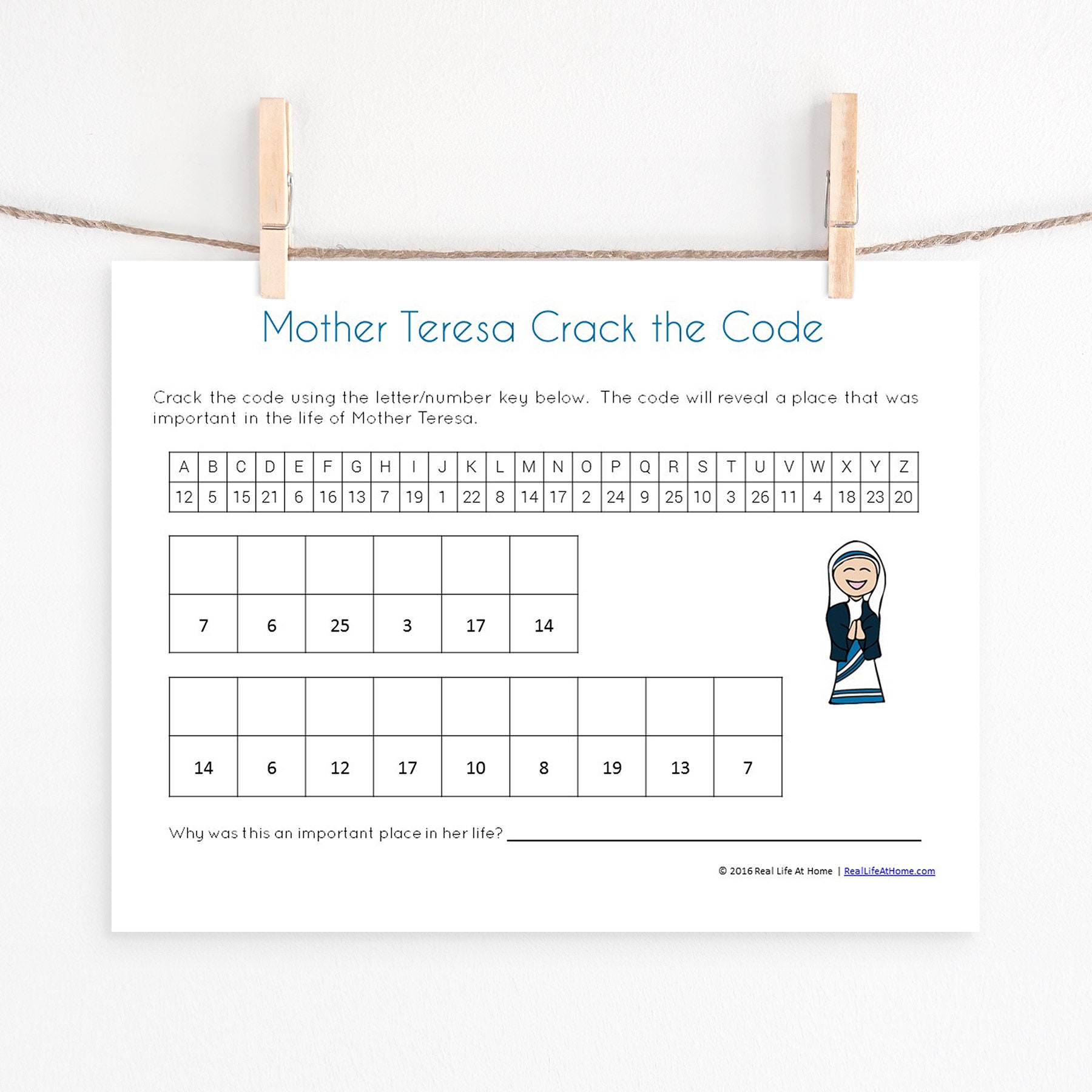 Mother Teresa Worksheets and Activities Printable Packet for Kids - Etsy