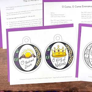O Antiphons Advent Display Cards and Ornaments Packet for Kids and ...
