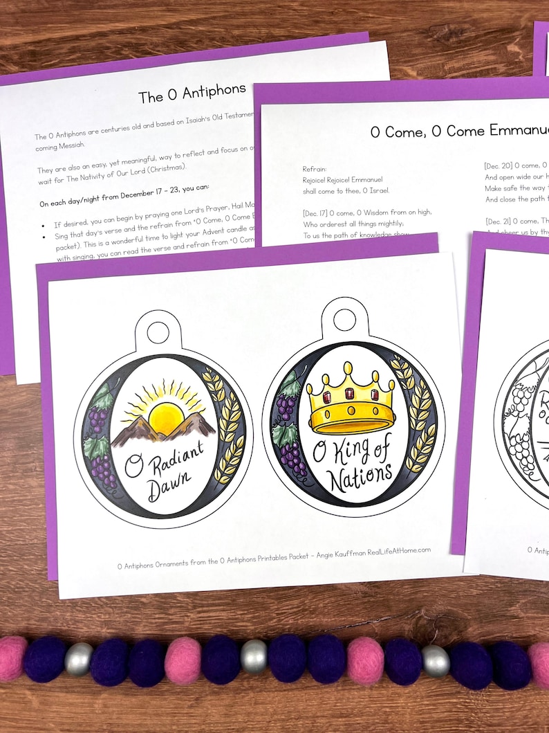 O Antiphons Advent Display Cards and Ornaments Packet for Kids and ...