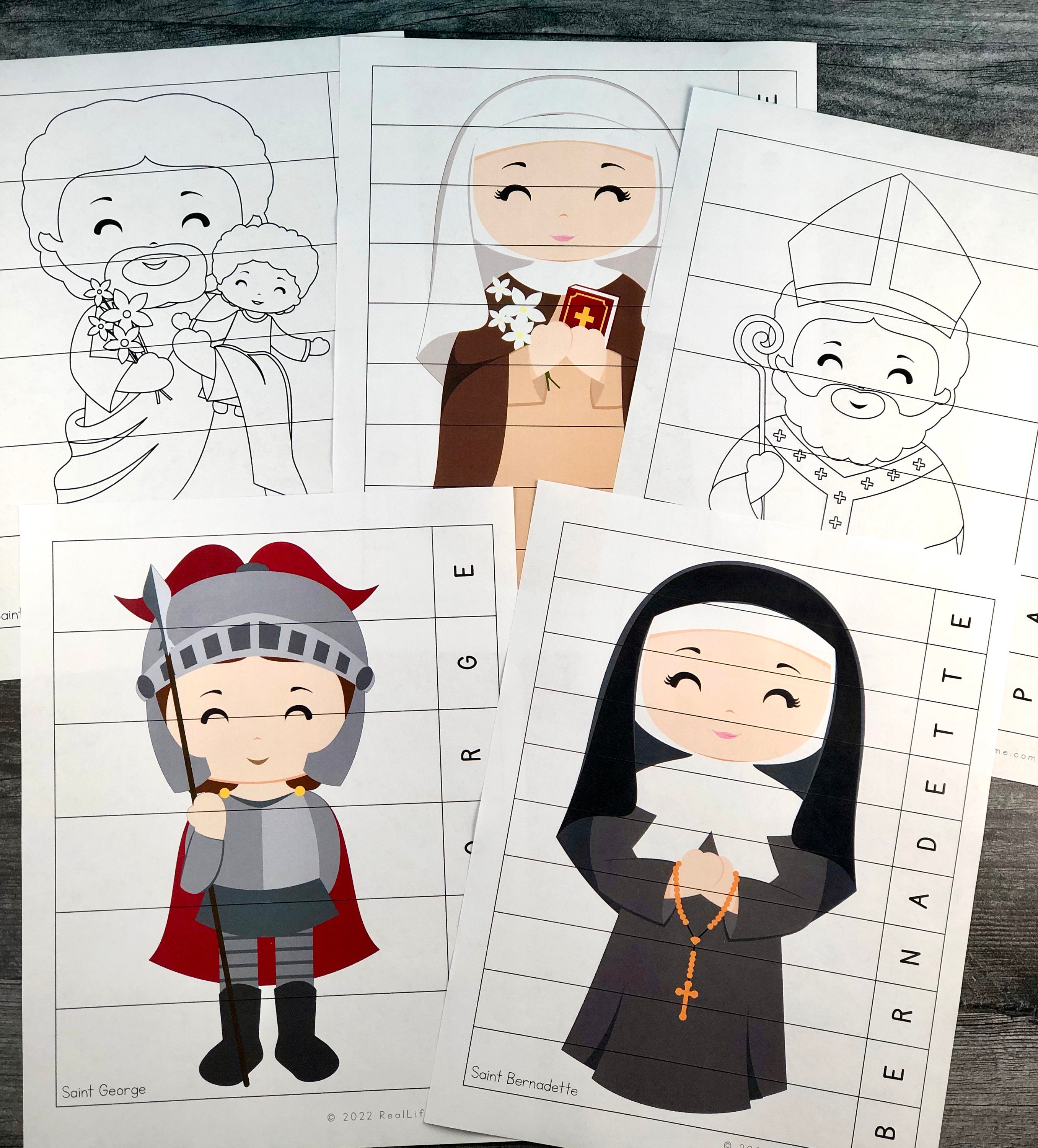 Catholic Saints Crafts and Activities Packet: 5 Saints (saints Patrick, Joseph, Bernadette ...