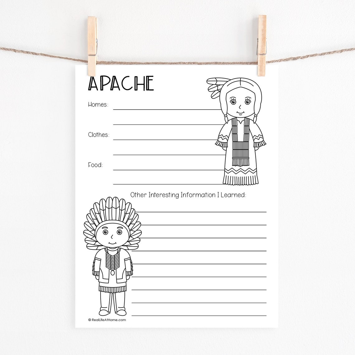 Native American Tribes Report Pages Packet (native American Notebooking ...
