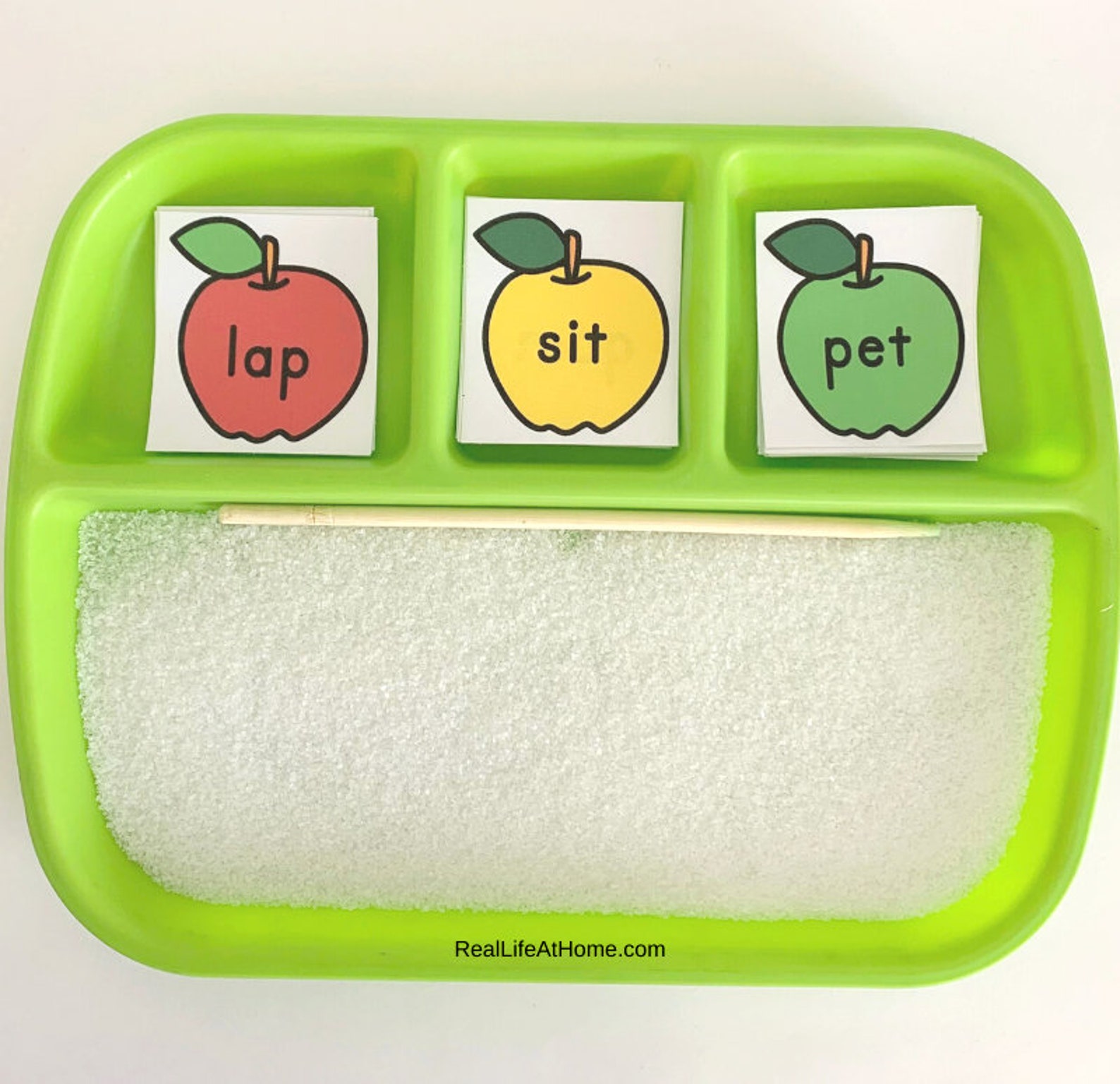 Printable 24 Apple CVC Word Cards for Preschool and Kindergarten ...