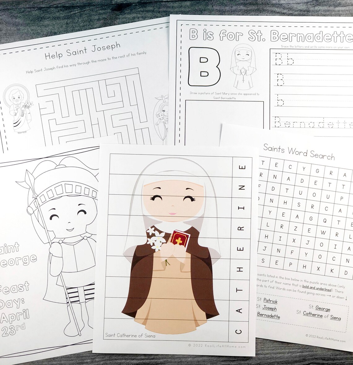 Catholic Saints Crafts and Activities Packet: 5 Saints (saints Patrick ...