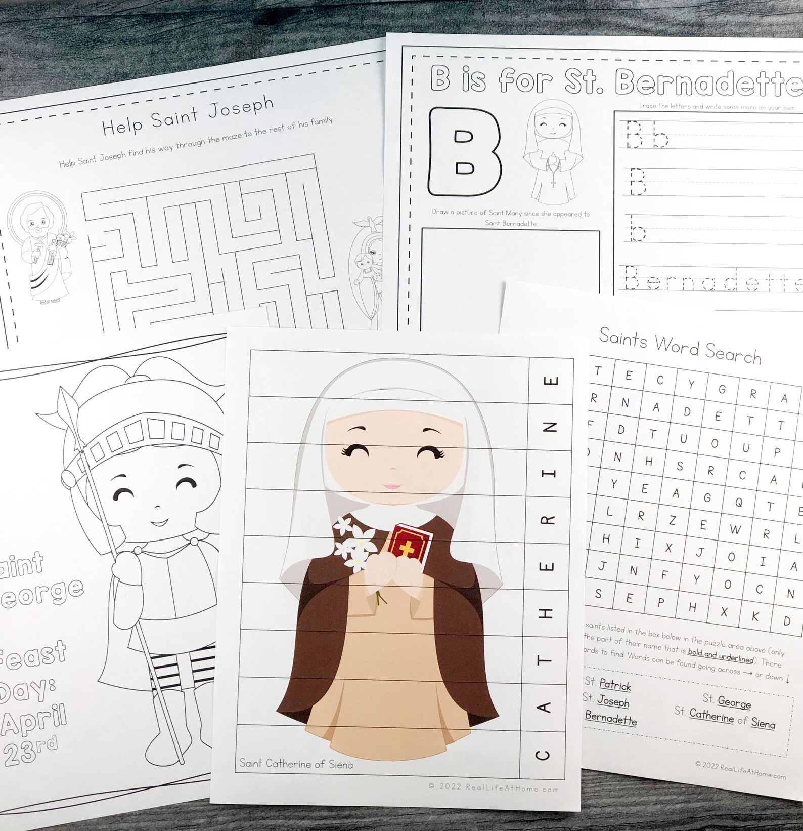 Catholic Saints Crafts and Activities Packet: 5 Saints (saints Patrick ...