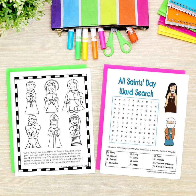 All About Saints Activity Packet for Kids (with an Emphasis on All ...