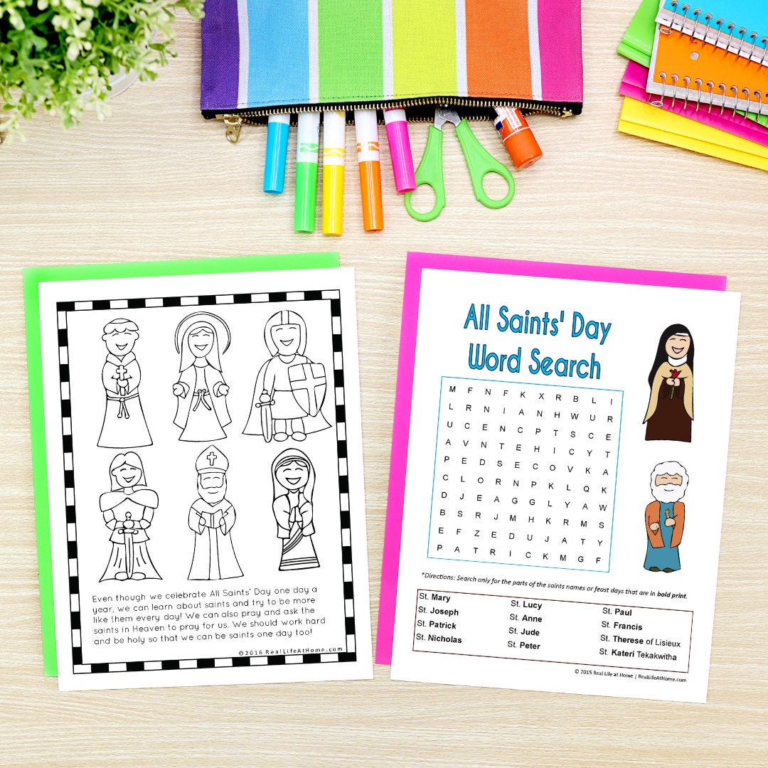 All About Saints Activity Packet for Kids (with an Emphasis on All ...