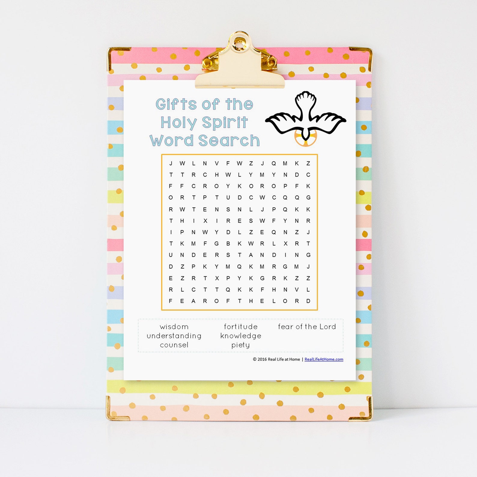 Gifts of the Holy Spirit Word Search and Crossword Puzzle Printable Set ...