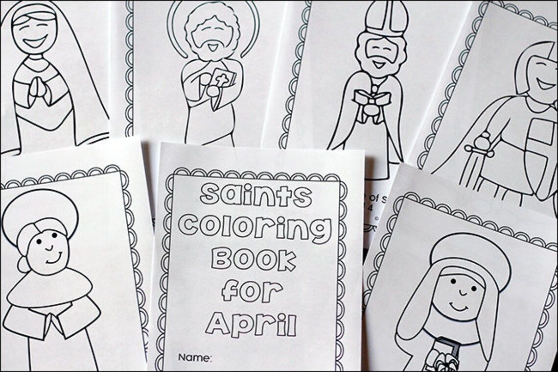 Catholic Saints Coloring Book for April - Etsy