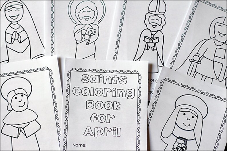 Catholic Saints Coloring Book for April - Etsy
